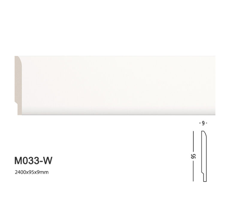 Phào Chỉ Chân Tường Trắng Trơn M033-W - Phú Khang Gia